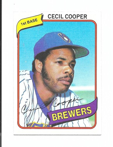 1980 Topps Cecil Cooper 95 Milwaukee Brewers Baseball Card Vintage | eBay