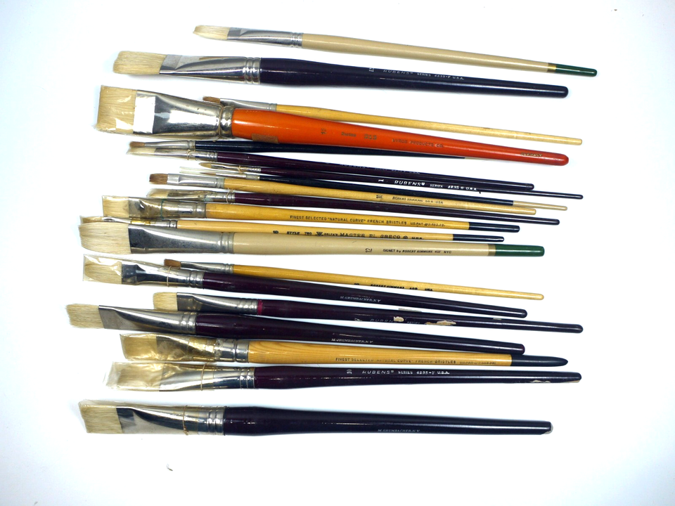 VTG Artists Mixed LOT 20 Paint Brushes DEAD STOCK Grumbacher Robert ...