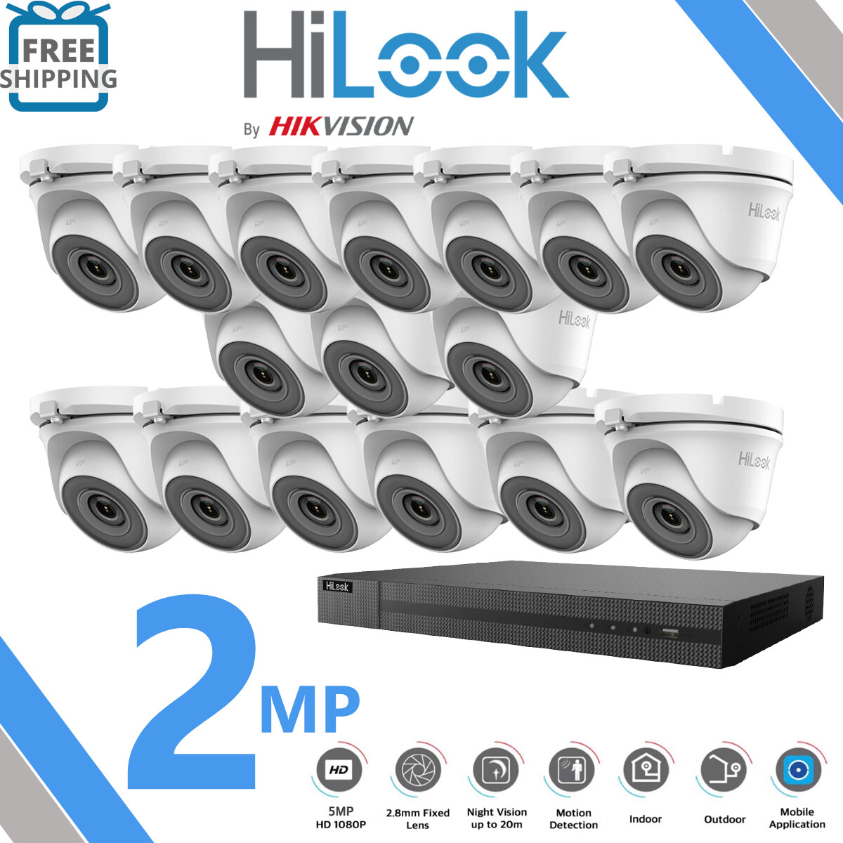 Hikvision Hilook 16CH CCTV System 1080P Full HD DVR Kit 2MP 20MIR ...