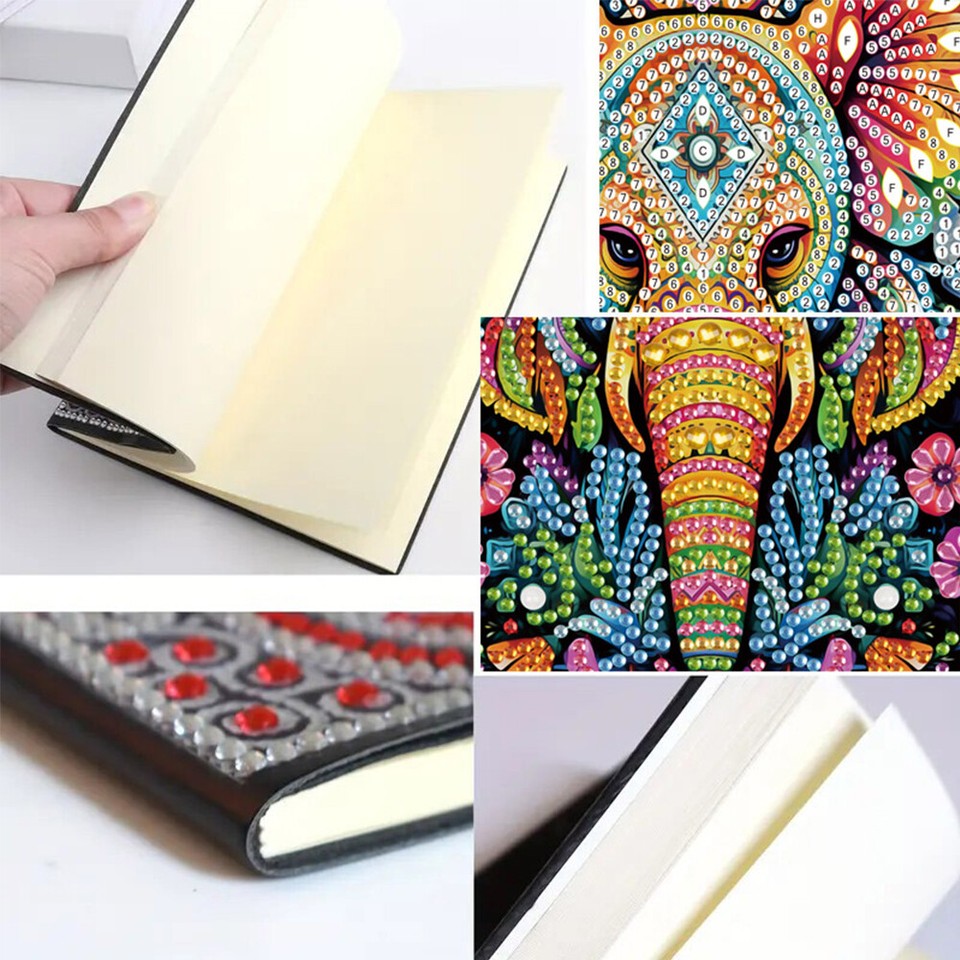 5D Diamond Painting Notebook DIY Diamond Art Diary Book Kits (Elephant ...