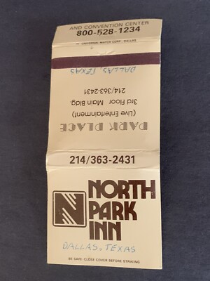 Vintage Texas Matchbook: “North Park Inn” Dallas, TX | eBay