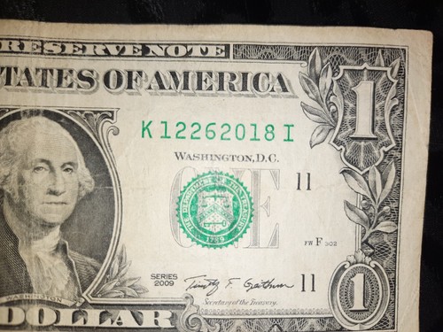1 Dollar Note Special Date K 12262018 I | eBay