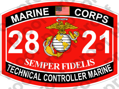 STICKER USMC MOS 2821 TECHNICAL CONTROLLER MARINE ooo USMC Lisc No ...