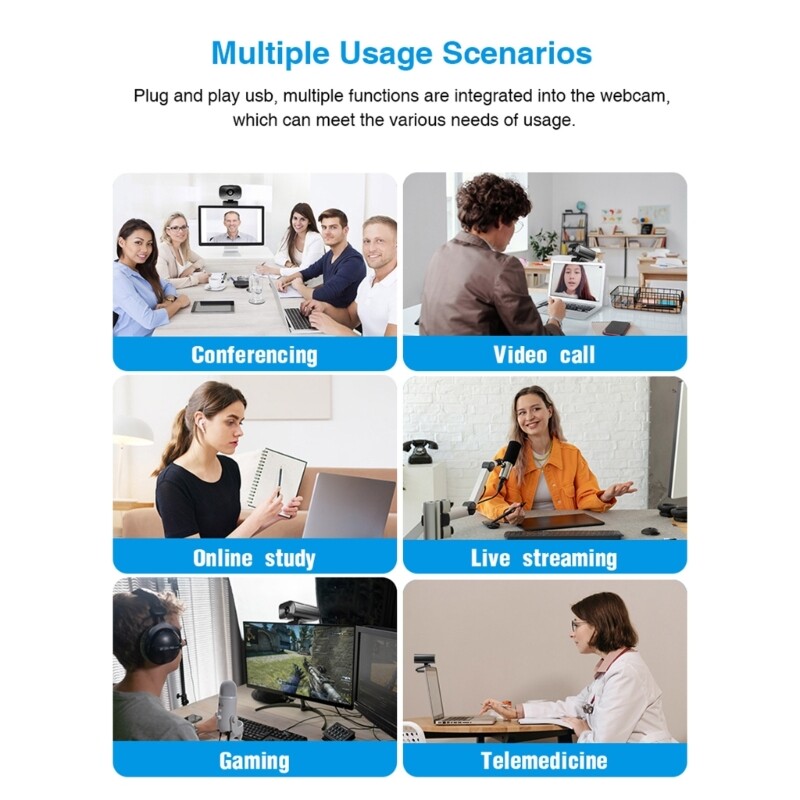 Autofocus 1080P USB Camera Clip-On Computer Webcam with Microphone ...