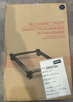 Staples 2806764 Adjustable File Caddy Casters Black (52140) 26.5”x18 ...