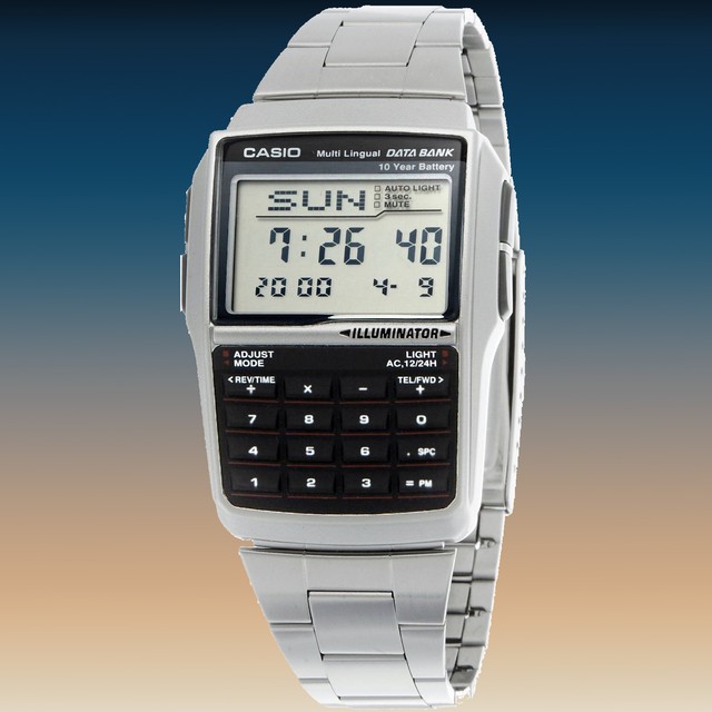 Casio Multi Lingual Data Bank 44mm Stainless Steel Case and Band Watch ...