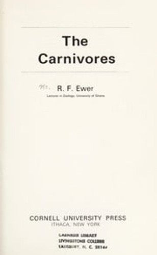 The Carnivores Hardcover R. F. Ewer 9780801407451| eBay