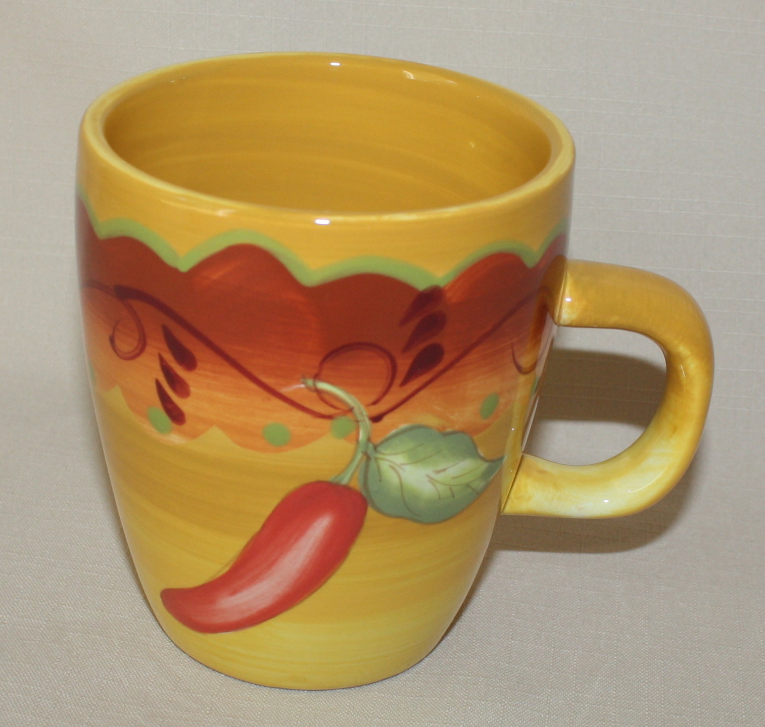 Santa Fe Yellow Mug Laurie Gates Southwestern Chili Pepper 12 Ounces ...