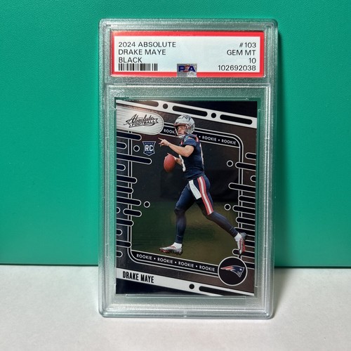 2024 Absolute Drake Maye Black Parallel Rookie PSA 10 Card #103 RC ...