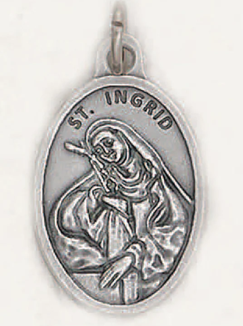 St. Saint Ingrid of Sweden - Pray for us - Silver Tone OX 1 inch Medal ...