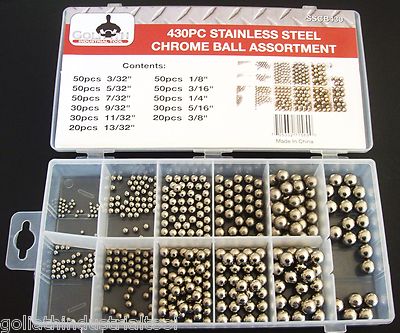 430pc GOLIATH INDUSTRIAL STAINLESS STEEL CHROME BALLS BALL BEARING ...