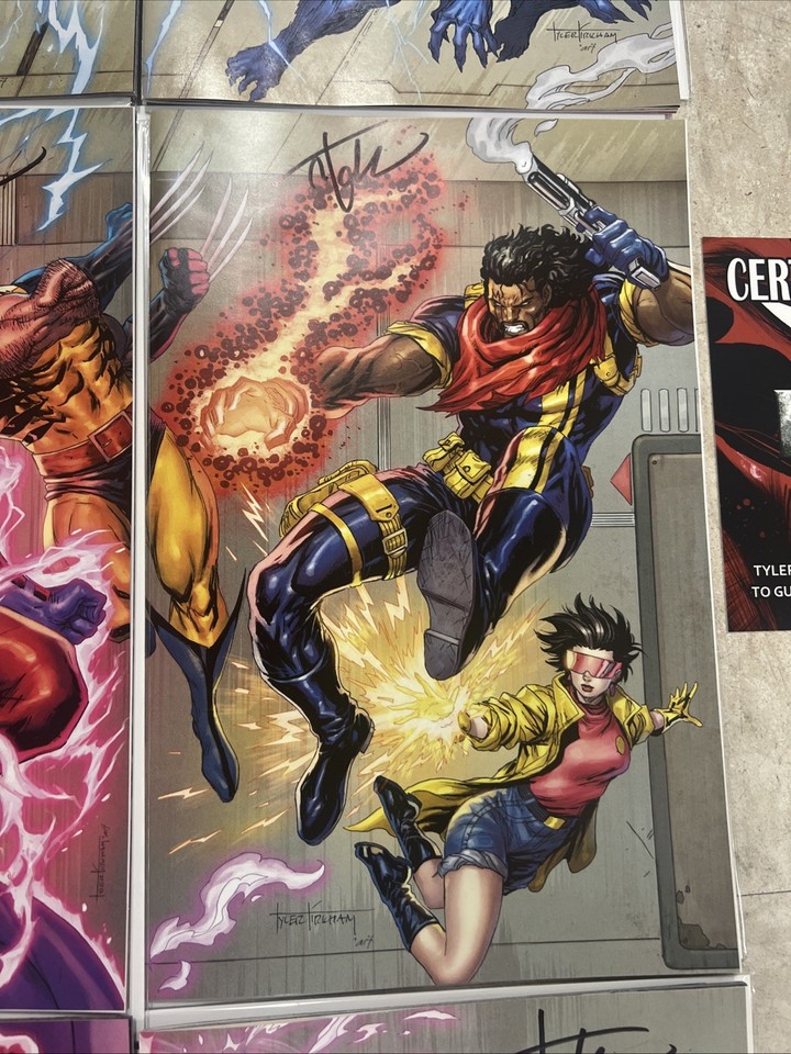 10~X-Men #12 SIGNED By Tyler Kirkham Virgin Variant Connecting Covers W ...