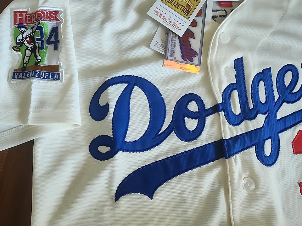 NEW HERO edition LA Dodgers #34 Fernando Valenzuela Throwback 2patch ...