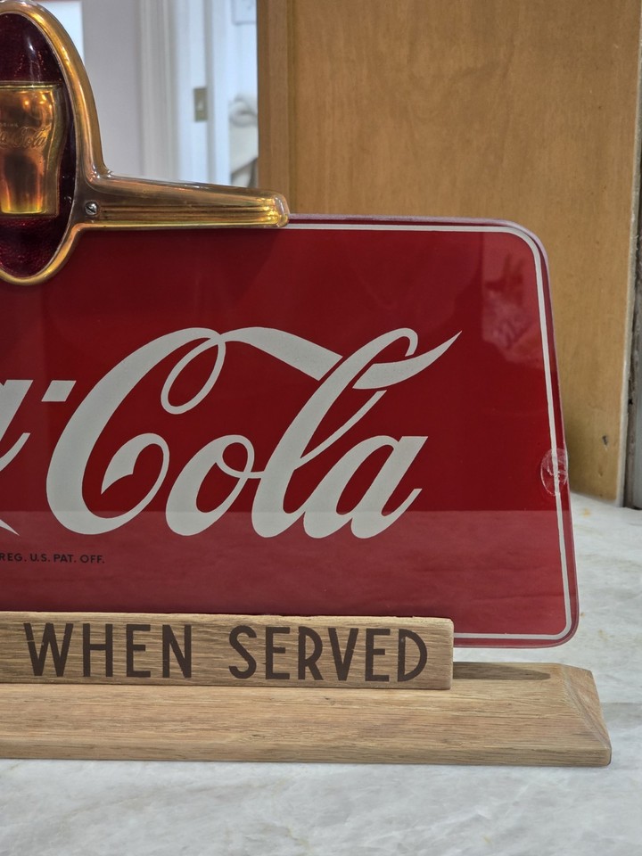 Original 1950" Coca-Cola " Please Pay When Served Countertop Display | eBay