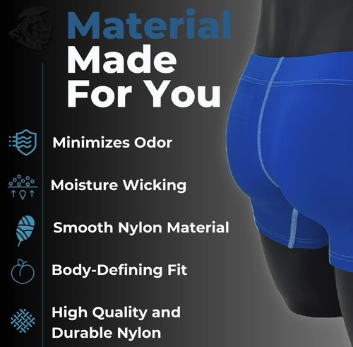 Real Men Bulge Enhancing Pouch Underwear, Blue & White Nylon Boxer ...