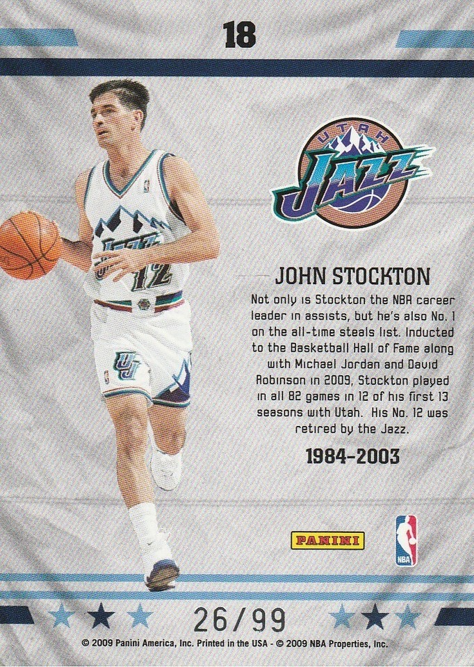 2009-10 Limited Retired Numbers #18 John Stockton/99 | eBay