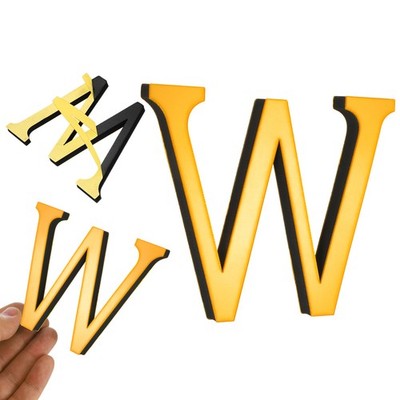 3D Alphabet Mirror Wall Stickers, Acrylic House Letter Number (Letter W ...