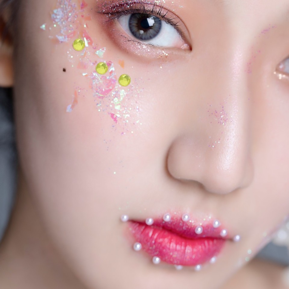 6 Sheets Acrylic Face Rhinestones Stickers Gems for Makeup Party ...