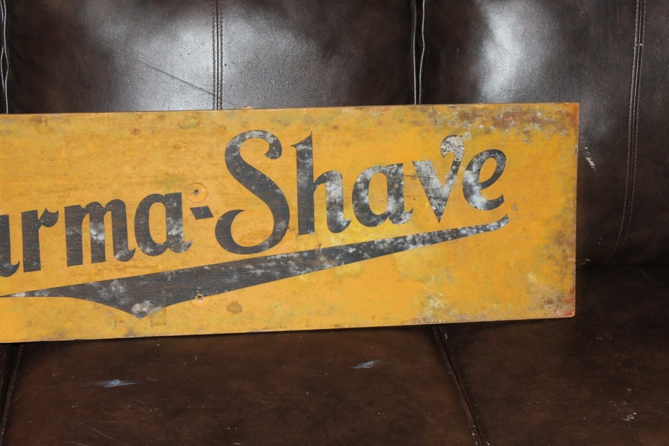SCARCE 1926 BURMA SHAVE 2 SIDED PAINTED WOOD SIGN ROADSIDE SHAVING ...