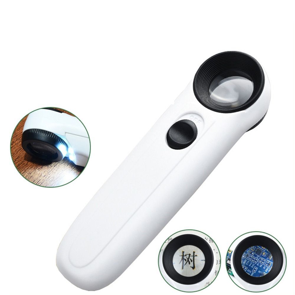 Handheld Magnifying Glass Led Light 40X High Powe Illuminated Magnifier ...