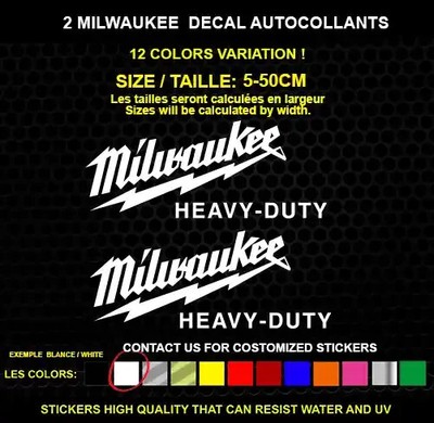 2 MILWAUKEE autocollant Véritable decal autocollant STICKERS ...