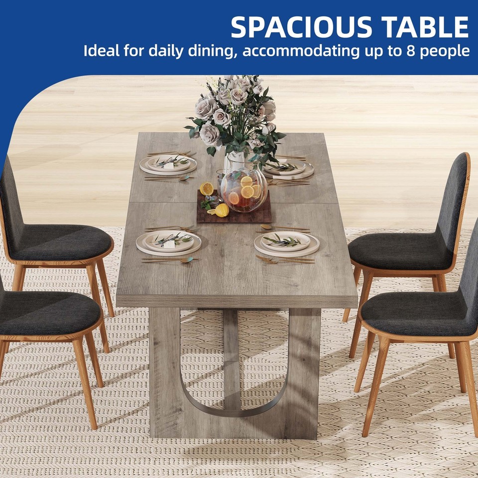 70.86" Large Dining Room Table for 6-8 People Rectangle Dining Kitchen Table 197839329447| eBay