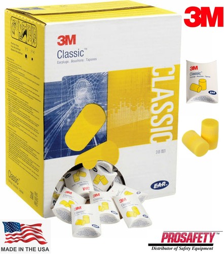 3M E-A-R Classic Foam Disposable Shooting Sleep Ear Plugs Noise ...