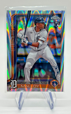 2025 Topps Chrome Justin-Henry Malloy RayWave Refractor #224 Detroit ...