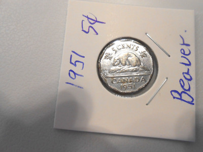 Canada 1951 Nickel Five Cent Piece Beaver 5c George VI | eBay