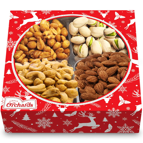 Christmas Nuts Gift Basket for Holiday Season, Premium Mixed Nut ...