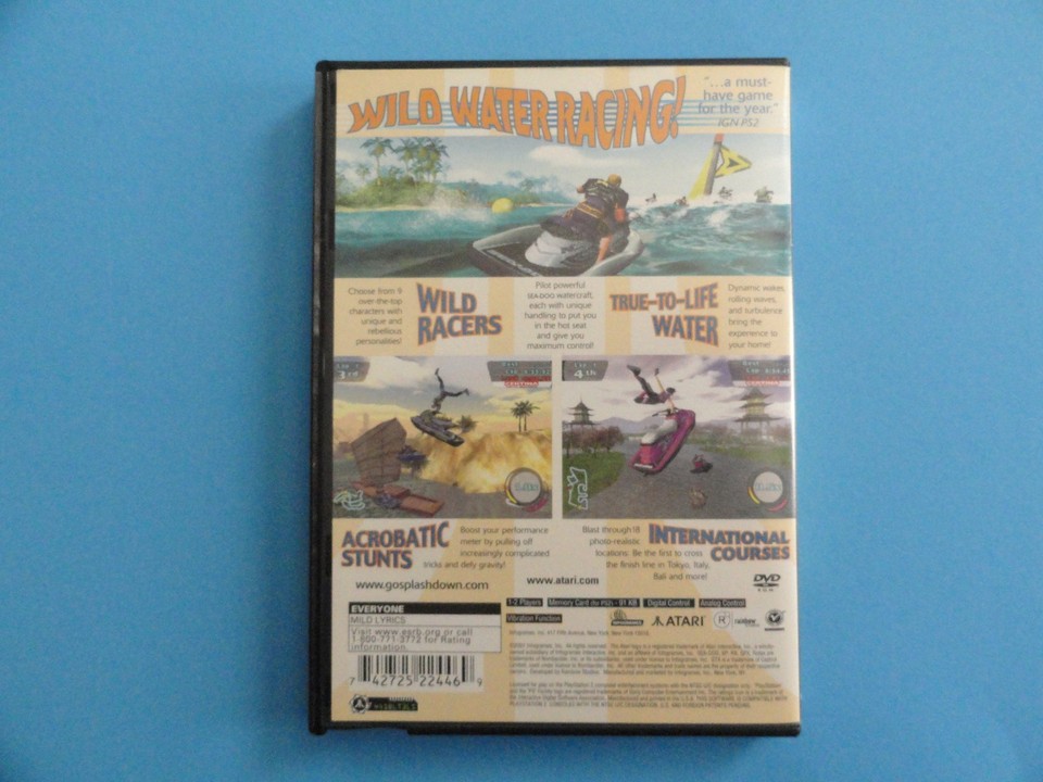 SPLASHDOWN PLAYSTATION 2 ORIGINAL COVER ART IN BLOCKBUSTER VIDEO CASE ...