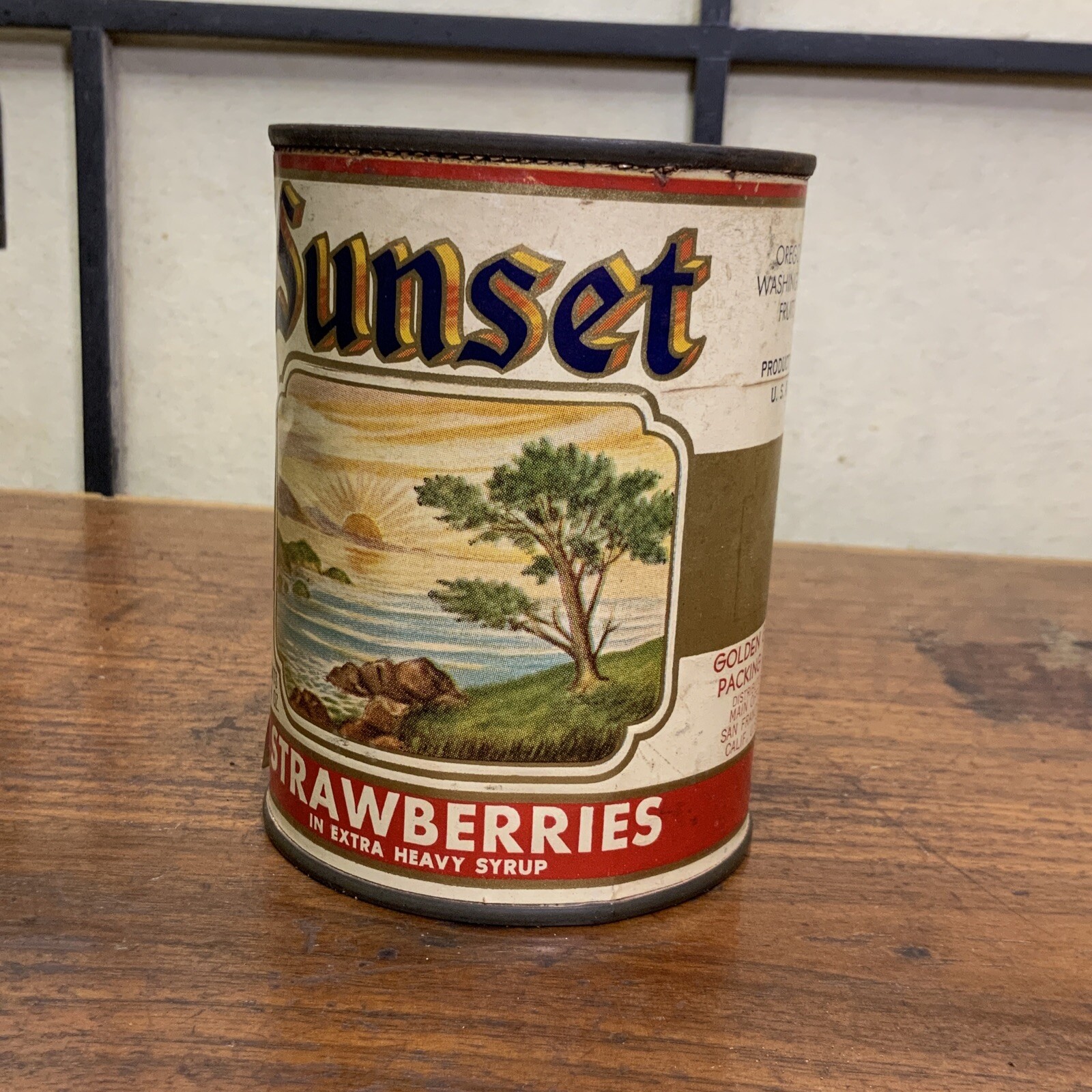 Vintage Sunset Strawberries Tin Can Paper Label. Nice Graphics. | eBay