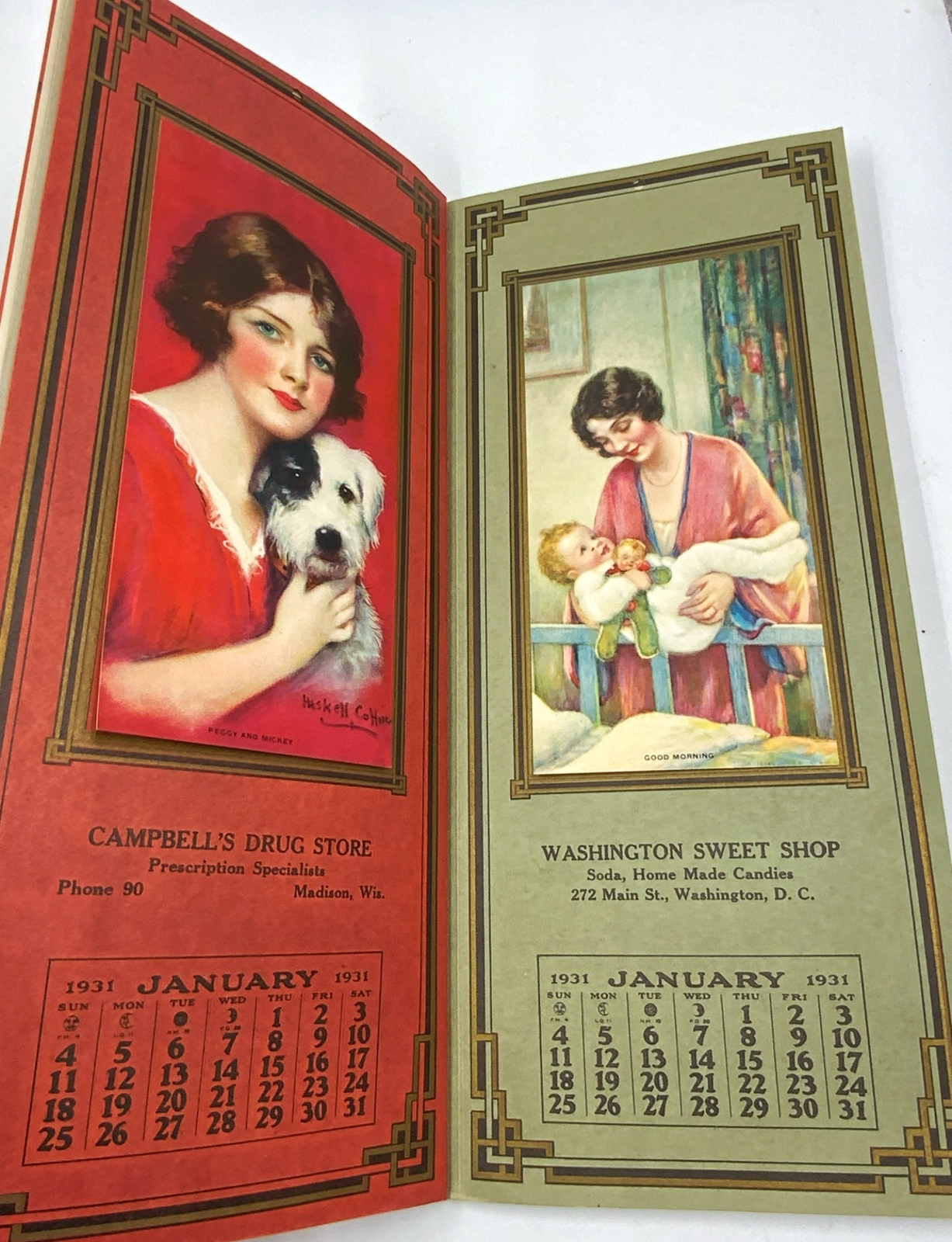 1931 vintage Wm. Wrigley Jr. co. Salesman sample advertising calendars ...