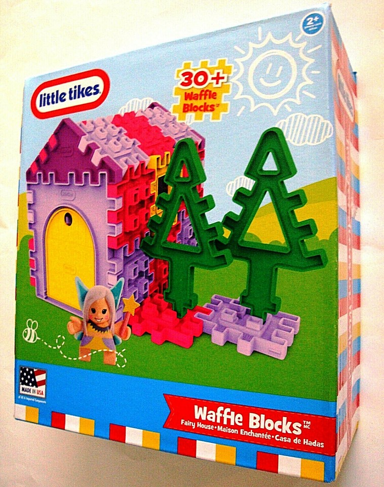 LITTLE TIKES,BUILDING PLAYSET,WAFFLE BLOCKS,FAIRY HOUSE,TREES,FAIRY,30 ...