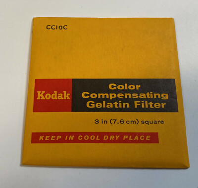 KODAK COLOR COMPENSATING GELATIN FILTER NO. CC10C 3" or 7.6cm Square ...