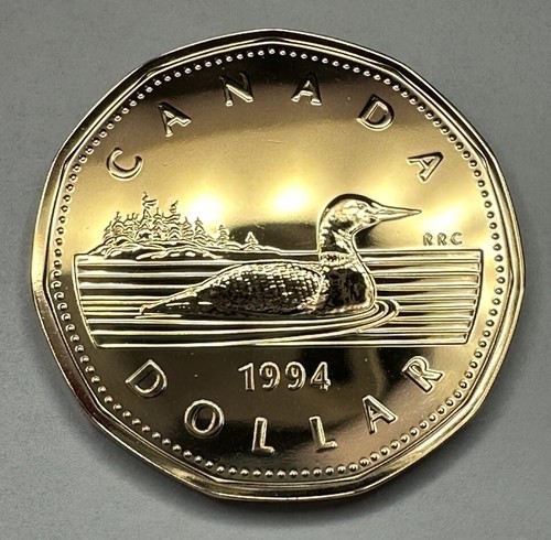 1994 Canadian One Dollar "Canadian Loon" Loonie Coin from Mint Set ...