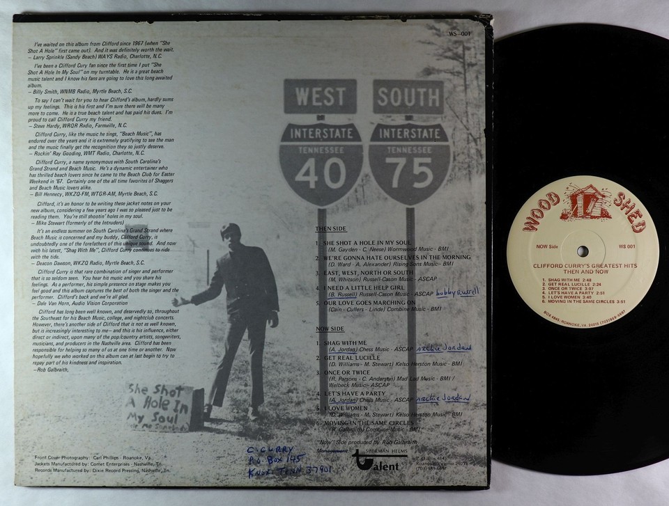 Clifford Curry - Greatest Hits Then & Now LP - Woodshed w/Handwritten ...