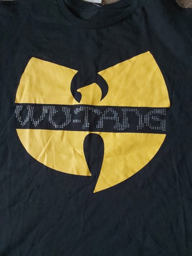 Wu-Tang Black Yellow Graphic T-Shirt Bling Letters Unisex 42" Chest | eBay