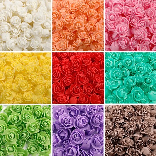 500 Foam Mini Roses WHOLESALE Heads Buds Small Flowers Wedding Home ...