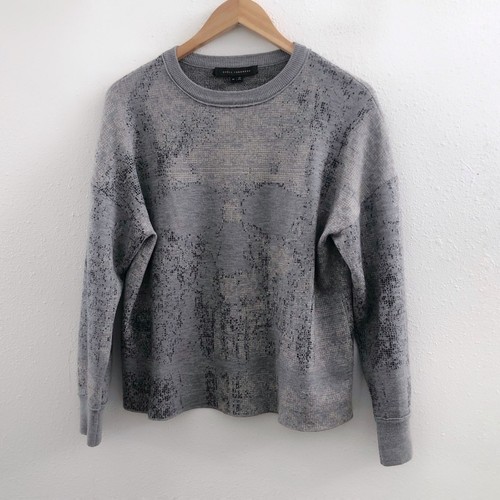 SKULL CASHMERE Gray Abstract Skull 100% Wool Sweater Sweater XS Size | eBay