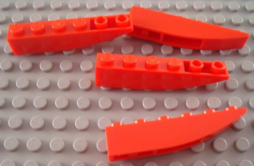 LEGO Lot of 4 Red 6x1 Curved Inverted Slope Pieces | eBay