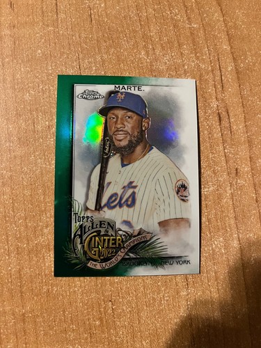2022 Topps Allen & Ginter Chrome - Starling Marte #153 Green Refractor ...