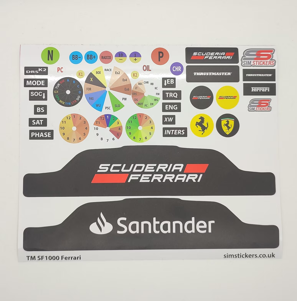 Thrustmaster SF1000 Wheel Stickers for Car Simulator iRacing Decals ...