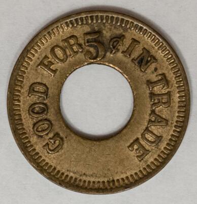 Vintage Doughnut Brass Trade Token #12439 Good for 5 Cents in Trade ...