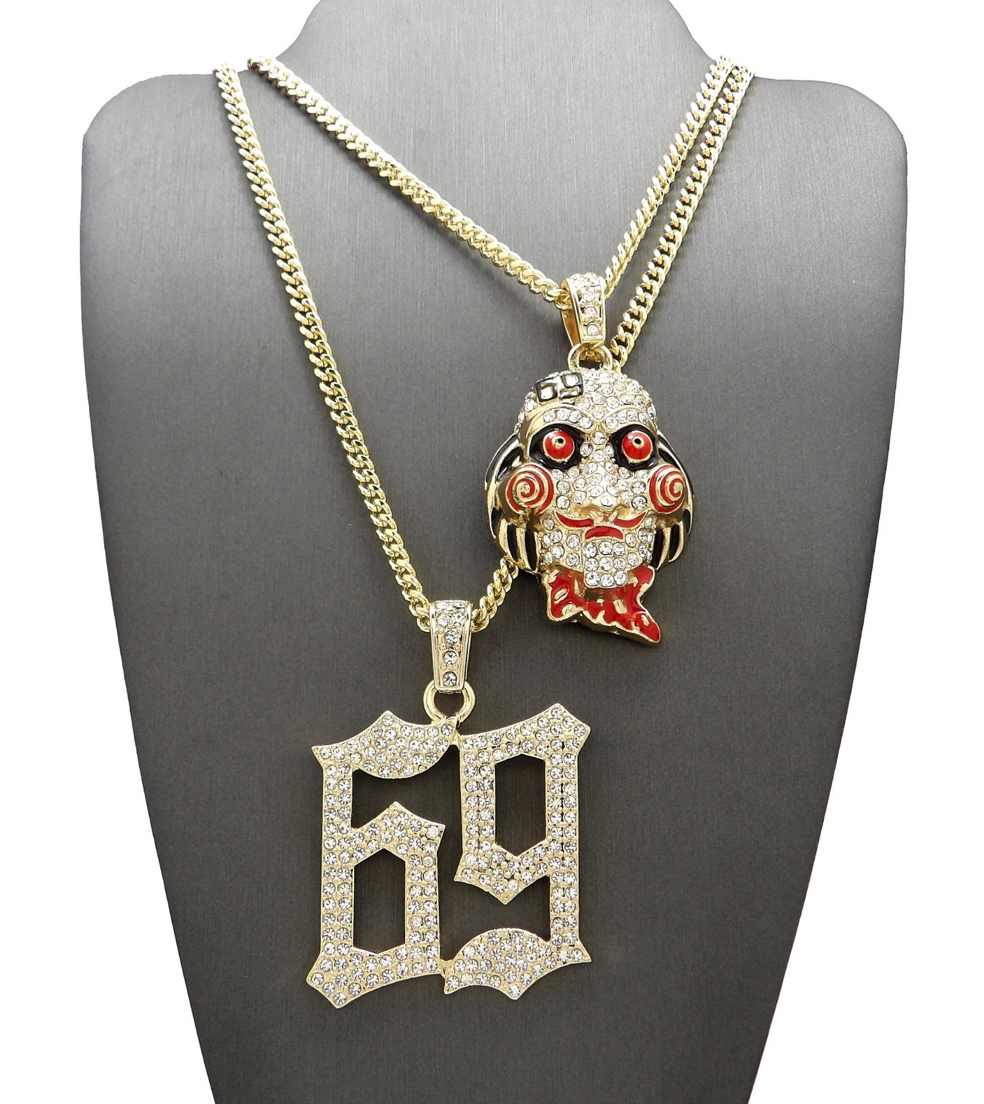Iced TEKASHI69 Saw Inspired & 69 Pendant & 20" 24" Cuban Chain Necklace ...