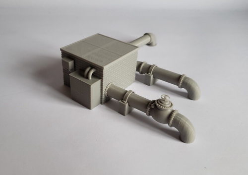 Model Railway Small Water Pump Building Kit with Pipes 1:76 OO gauge ...