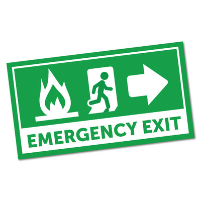 Emergency Exit Fire Sticker Decal Safety Sign Car Vinyl #6011K | eBay