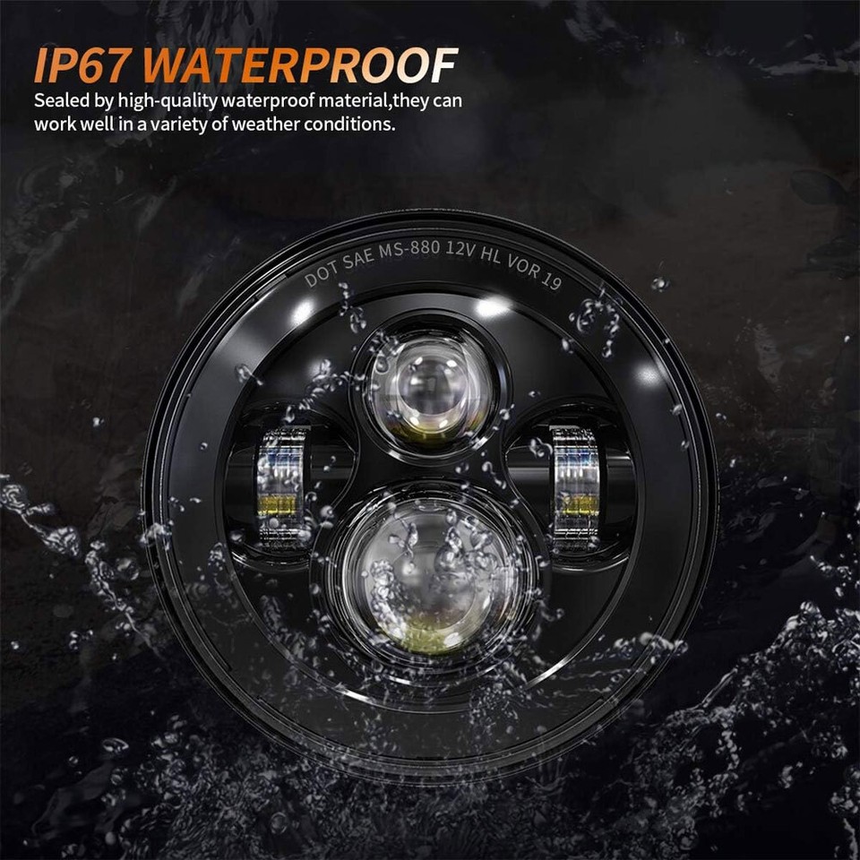 Pair 7" LED Headlights For Military Truck Hummer M998 M923 M35a2 Humvee ...