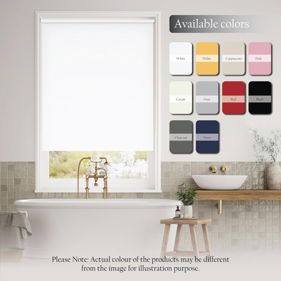 Apex Furnishings White Blackout roller blinds for 90W x 165H cm, | eBay UK