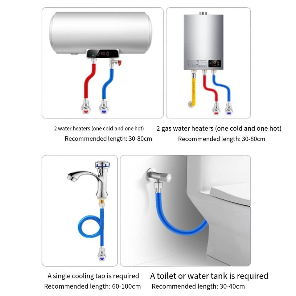 Flexible Stainless Steel Water Heater Connector Hose for Standard ...